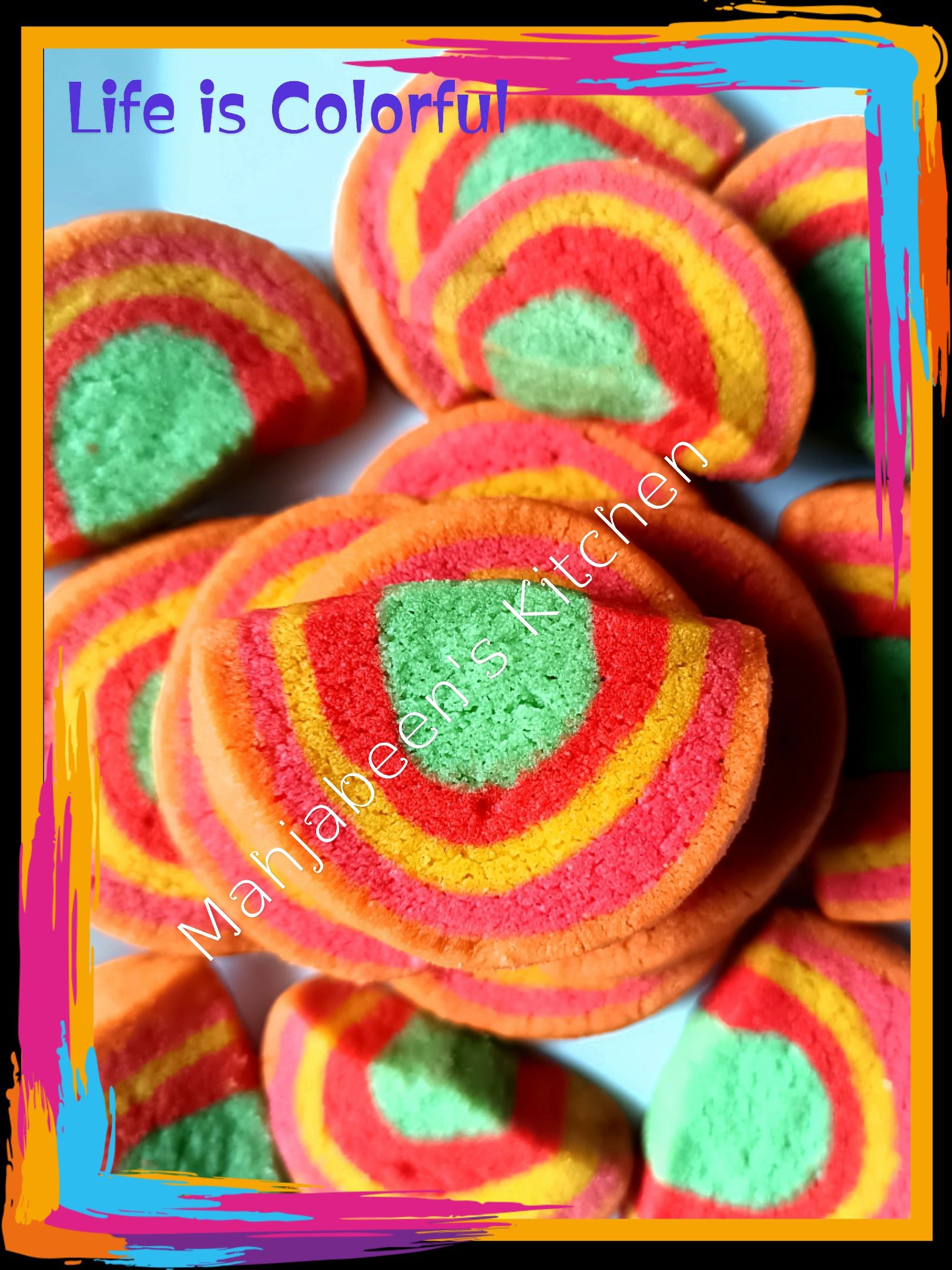 Rainbow Fun Cookies – Mahjabeen's kitchen